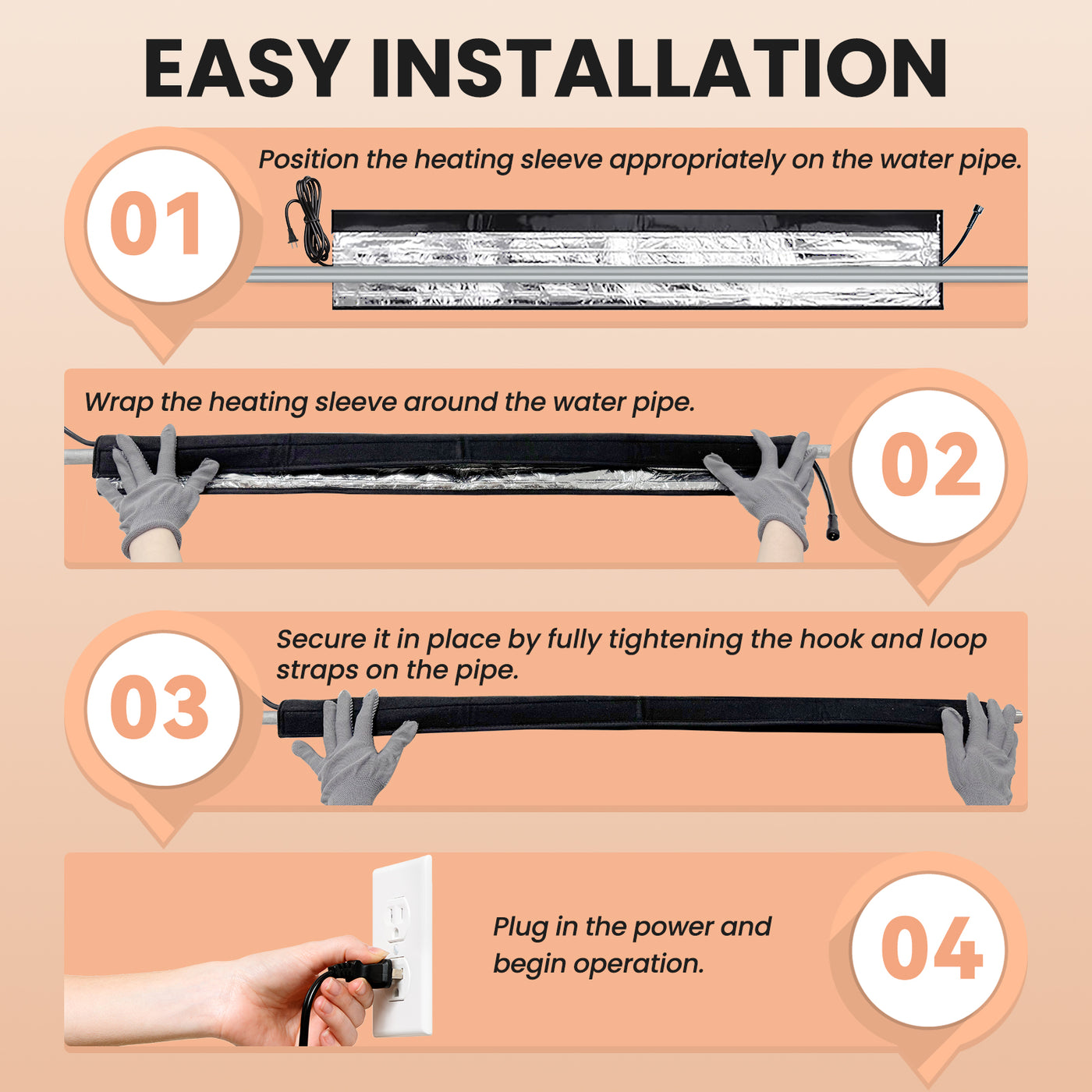 Yard Hydrant Heater | Pipe Insulation Heat Trace Blanket | YeloDeer